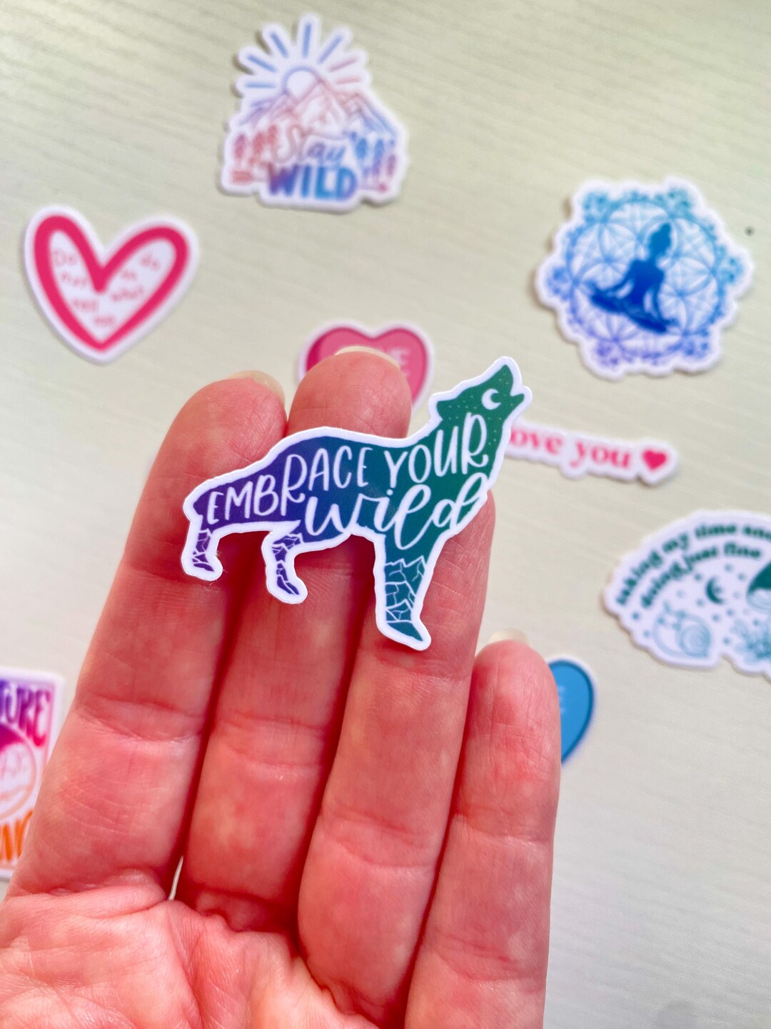 Tiny Wolf Sticker - Tiny Sticker for Water Bottle - Small Animal ...