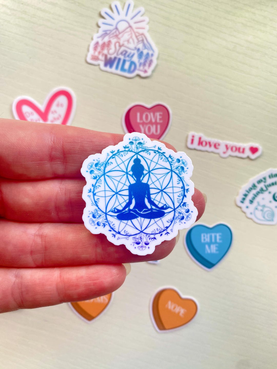 Meditation Sticker - Tiny Sticker Pack - Zen Sticker - Waterproof ...