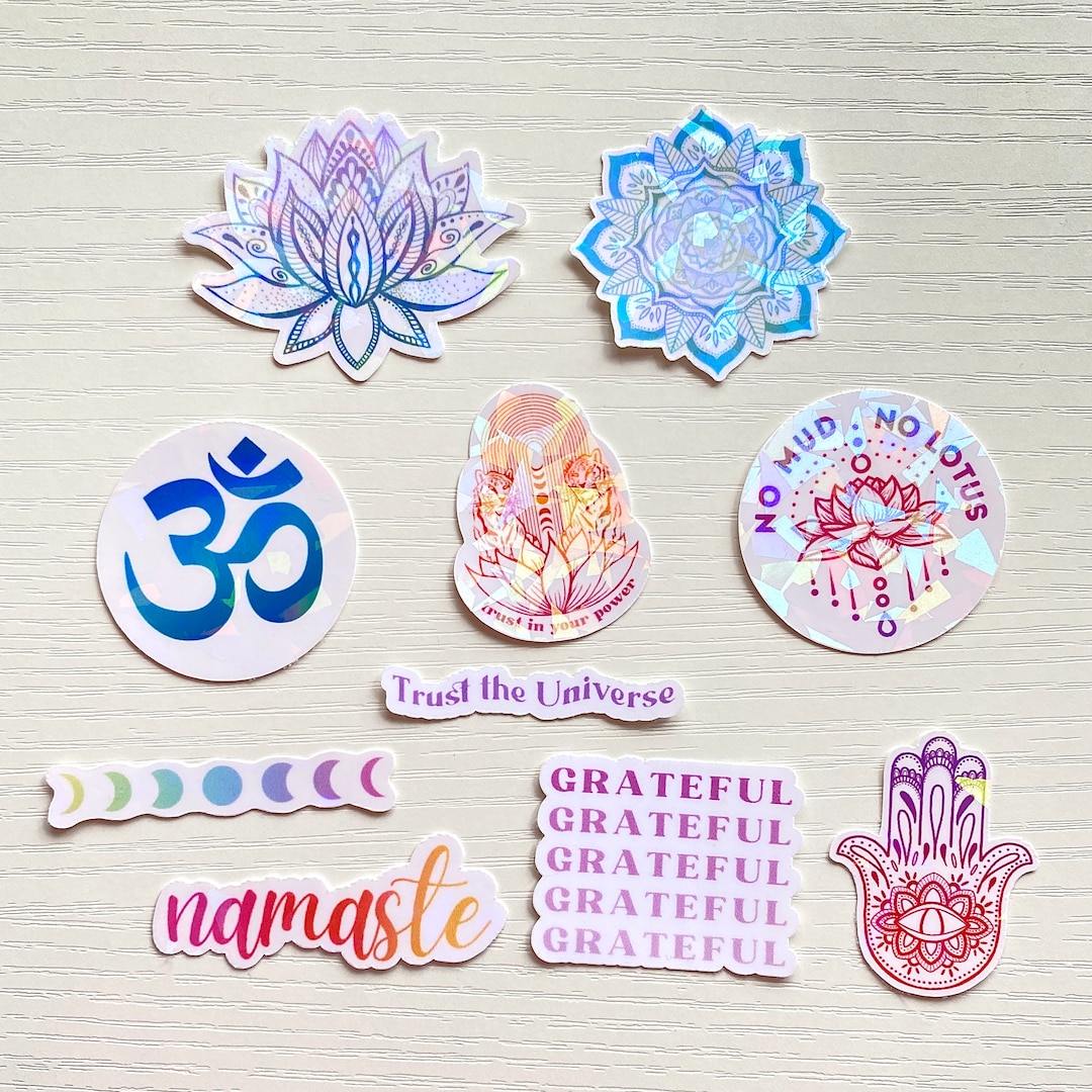 Tiny Yoga Sticker Pack - Set of 10 Mini Yoga Stickers - Zen Stickers - Etsy