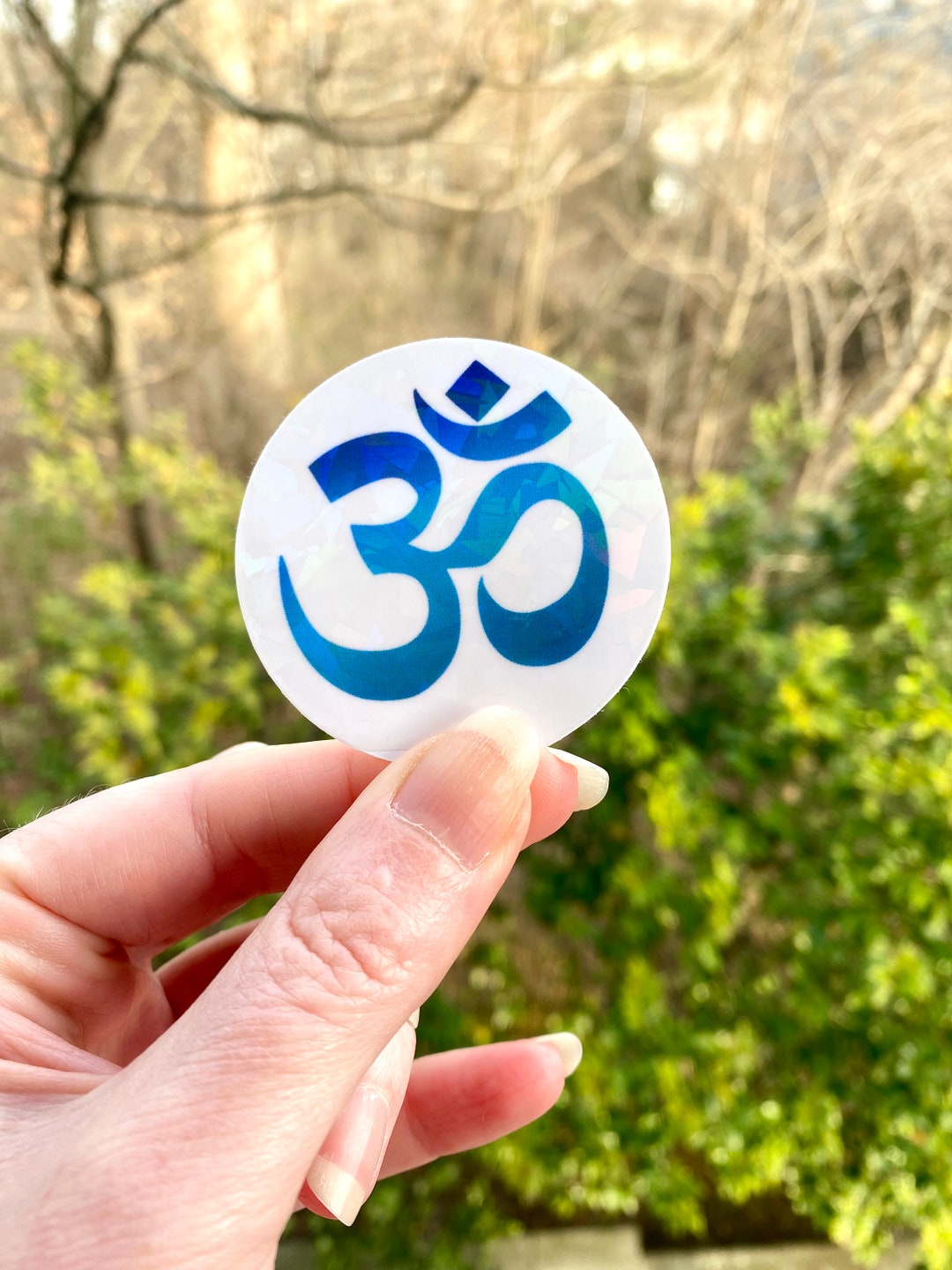 OM Yoga Holographic Vinyl Sticker, Yoga Sticker, Meditation Sticker - Etsy