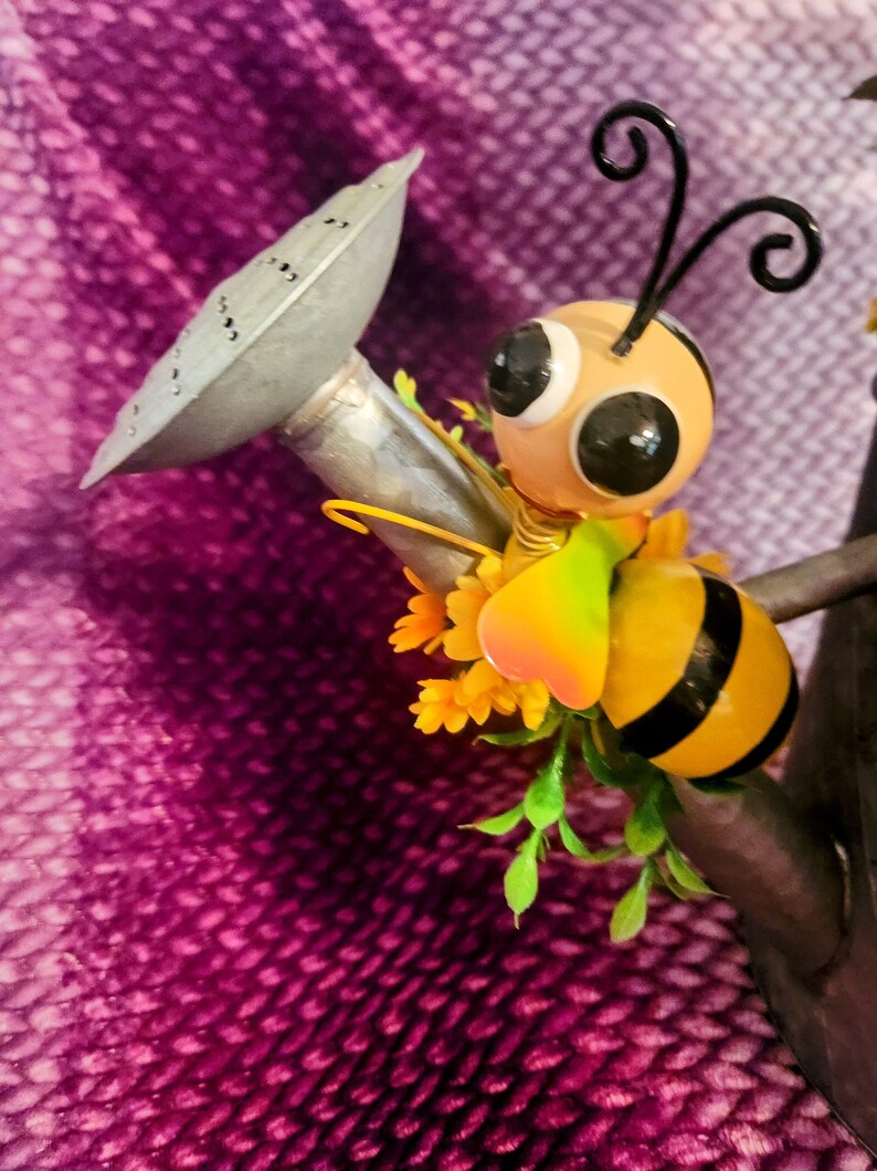Table Display, Floral Watering Can, Bumble Bee, Grasshopper, Country Display, Housewarming, Home ...