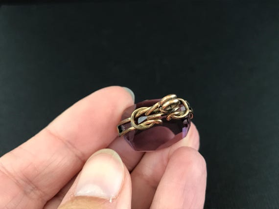 Antique Victorian rolled gold and amethyst coloured g… - Gem