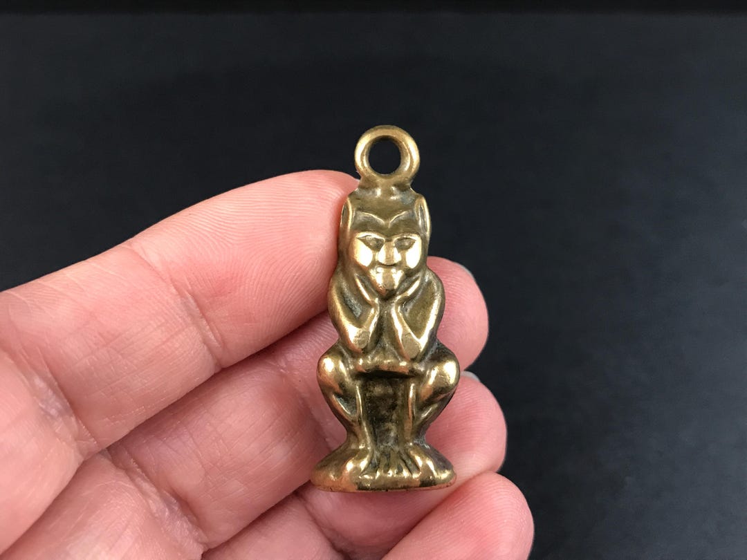 Vintage Circa 1930s Lucky Pixie Brass Pipe Tamper Fob, Lucky Pisky ...