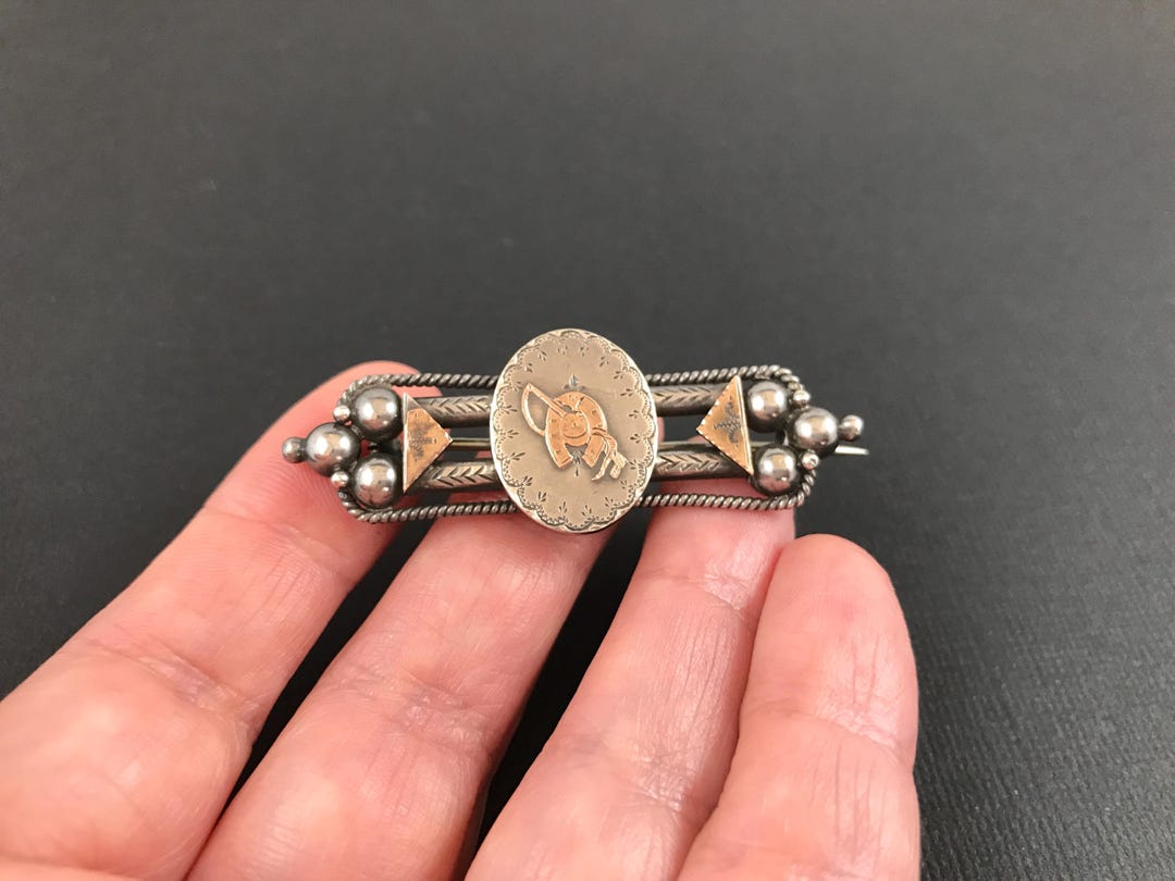 Antique Victorian 1890 Hallmarked Sterling Silver and Rose Gold ...