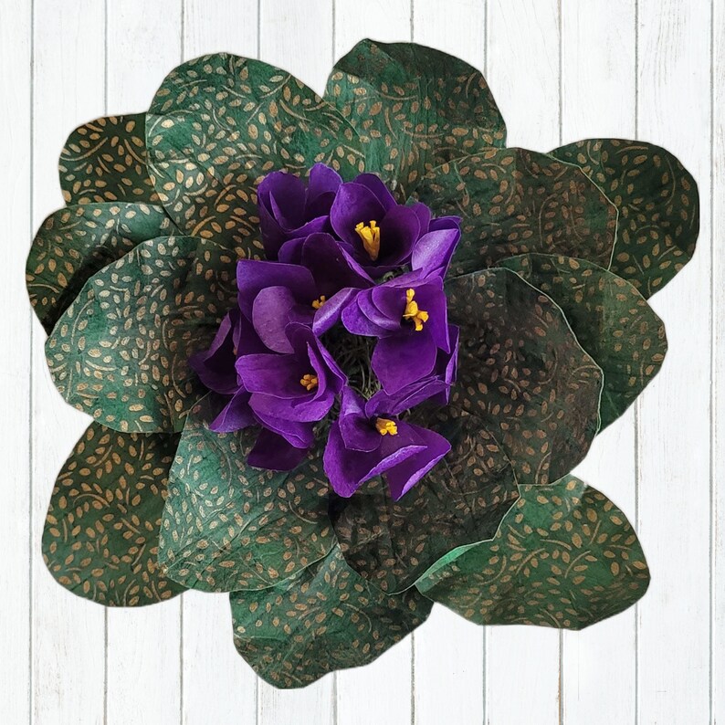 Paper African Violet: Unique Gift for Office Decor, Easy Care Indoor ...
