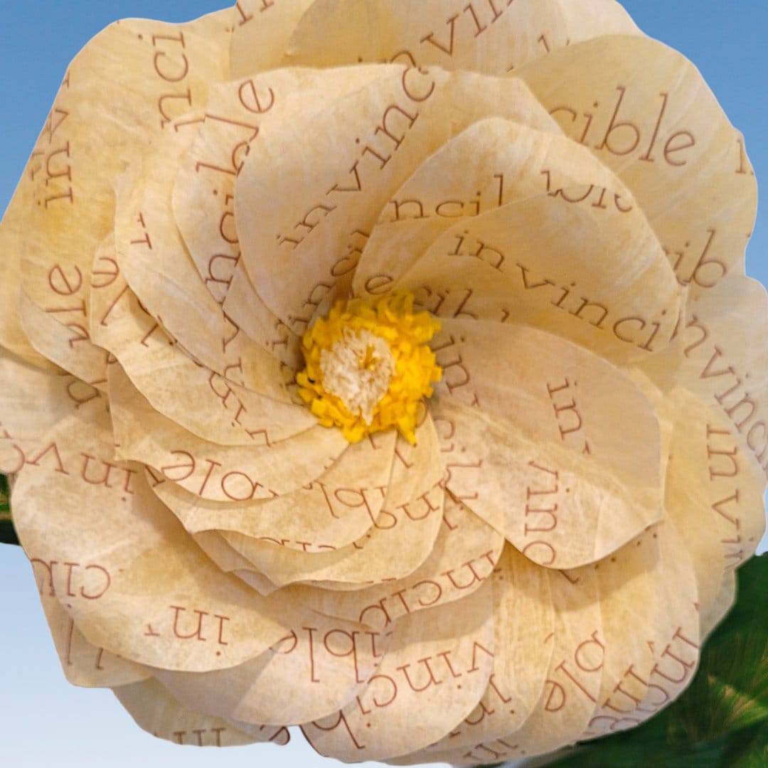 Oversized Magnetic Paper Rose With INVINCIBLE Empowering and - Etsy