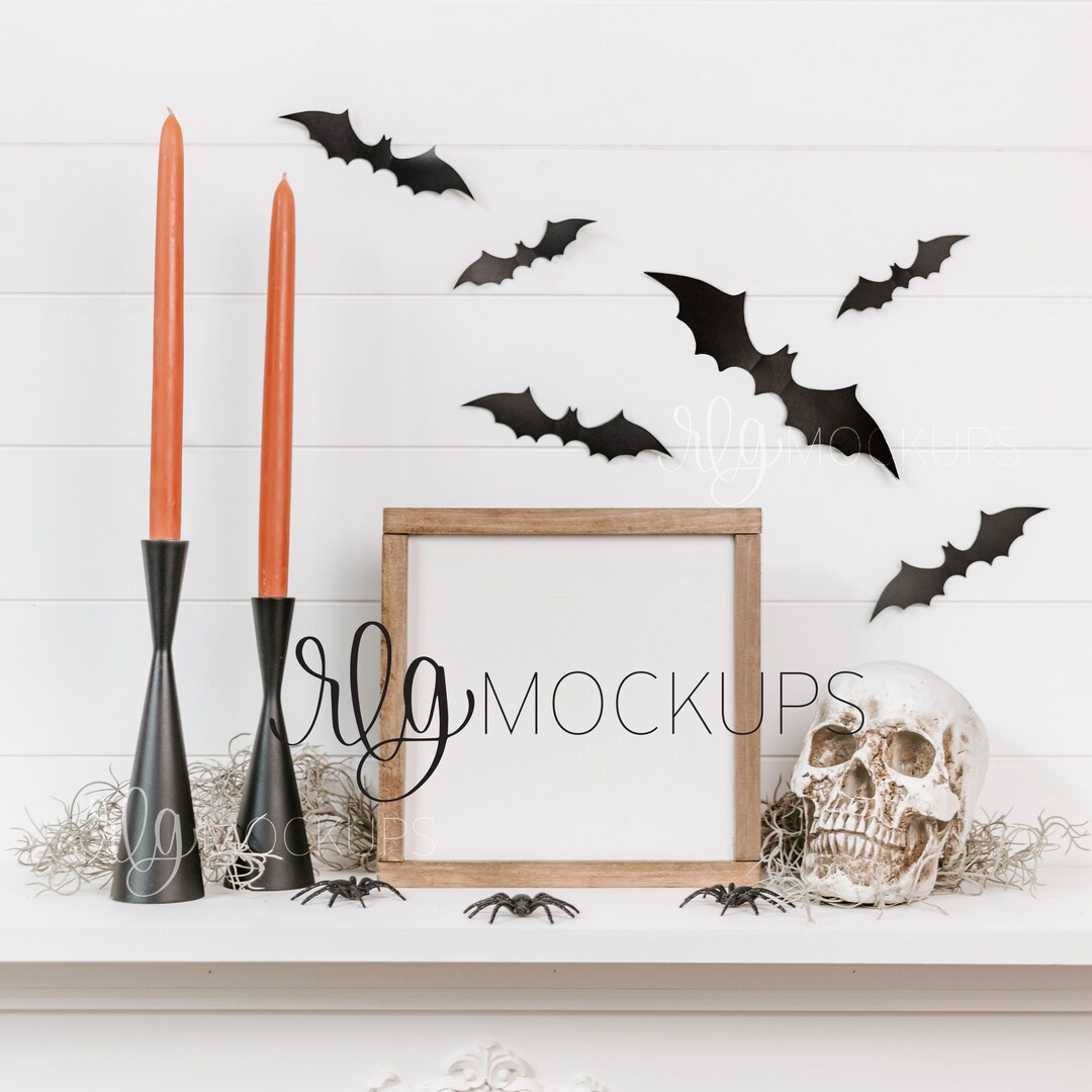 Spooky Halloween Square Sign Mockup 10 X 10 - Etsy