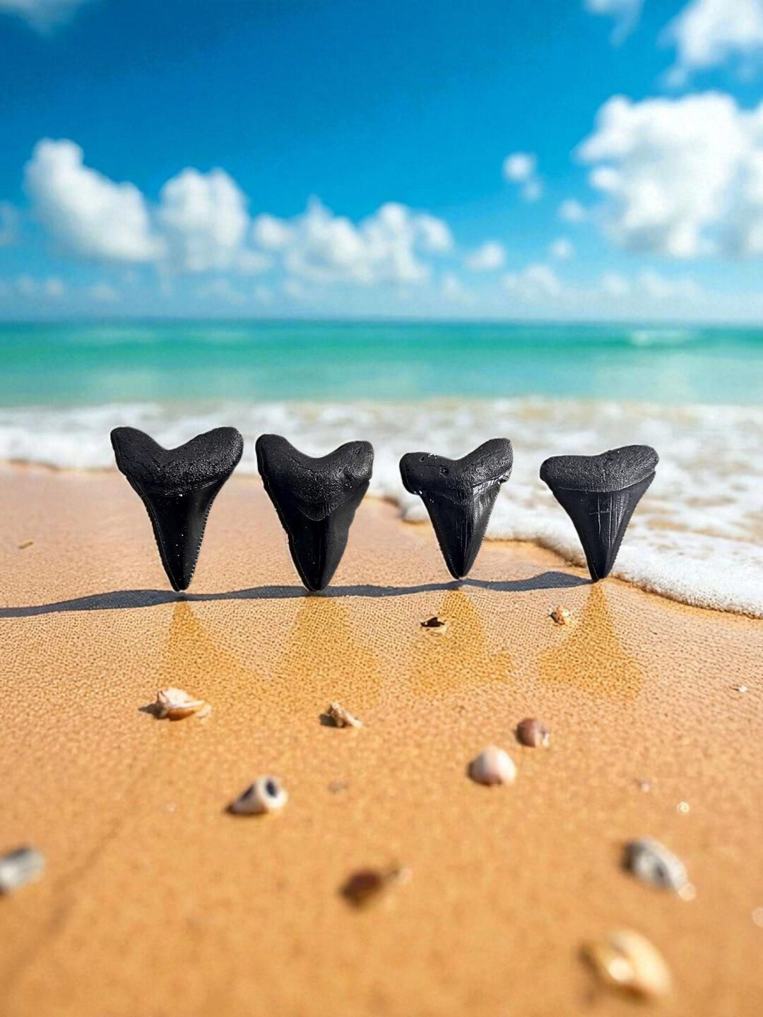 Realistic Shark Tooth Magnets ( Set of 4) Cast From Real Sharks Teeth ...