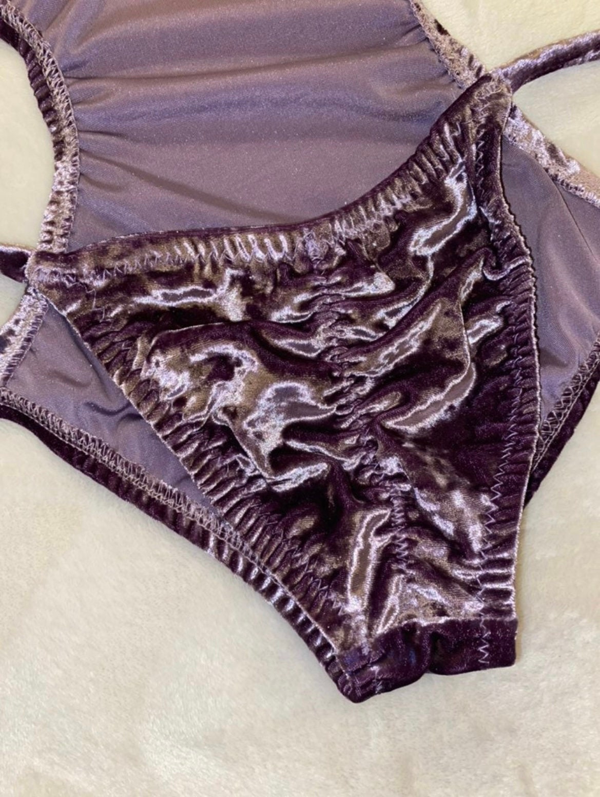 Crushed Velvet Monokini Rave Festival Outfit 2 Colors Sexy Swimwear ...