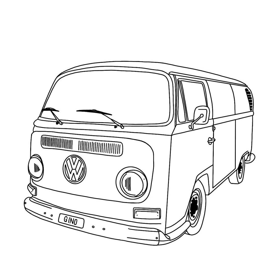 Custom Car Line Drawing | Personalised Digital Car Illustration ...