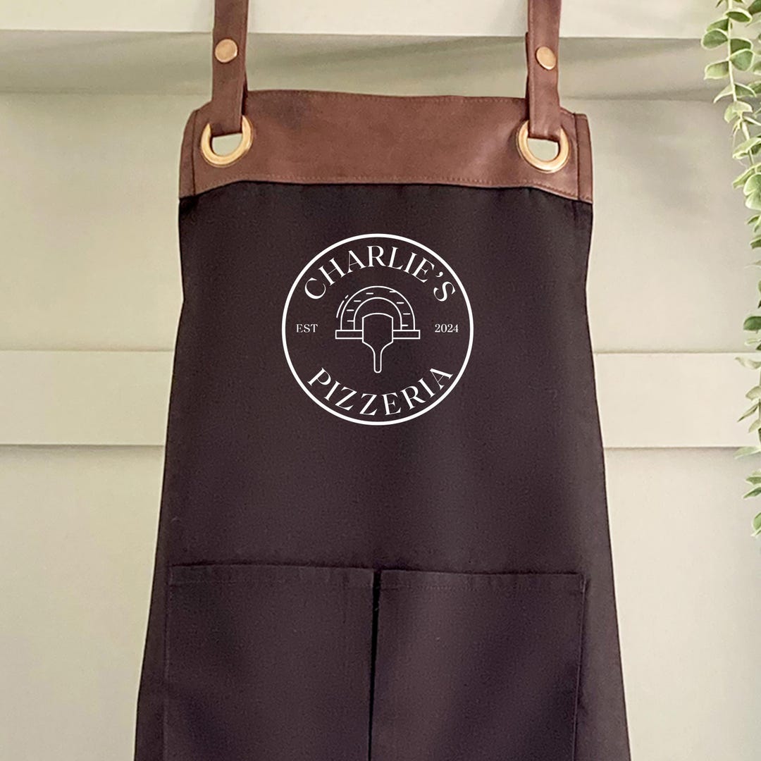 Personalized Pizzeria Apron: Faux Leather Trim, Chef/birthday/christmas ...
