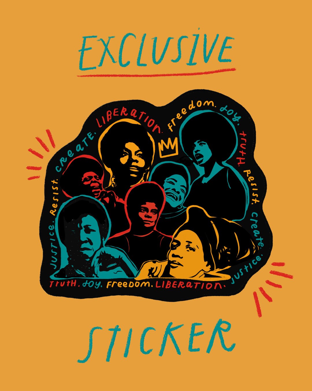 Inspirational Black Women Sticker Pretty in Ink Press, Resistance ...