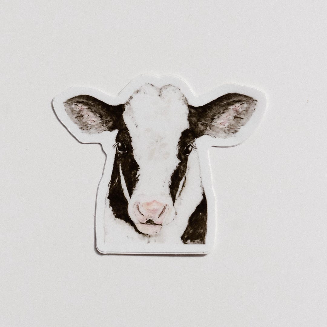 Cow Vinyl Sticker, Calf Sticker, Cow Decal, Farm Sticker, Waterproof ...