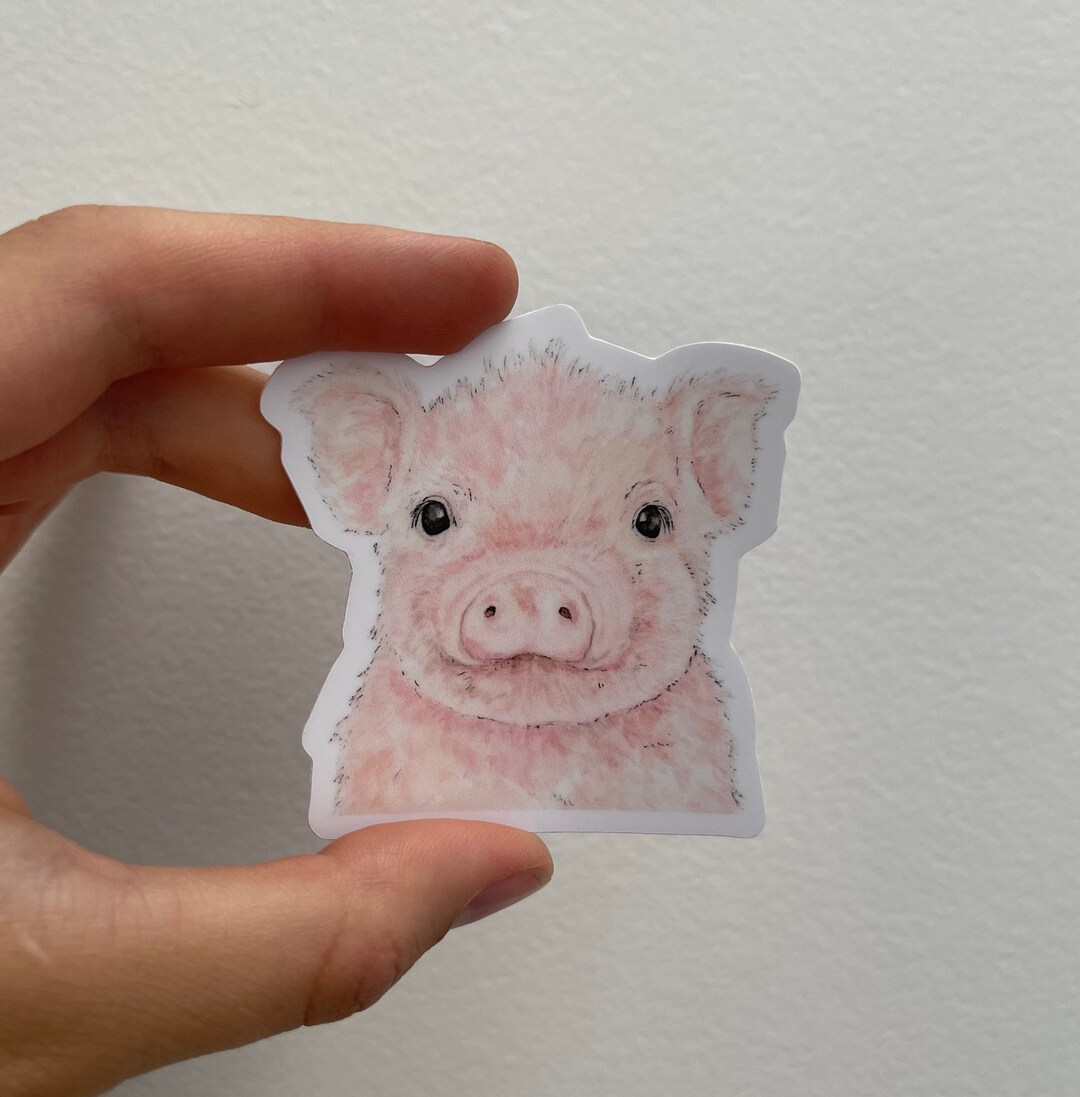 Pig Vinyl Sticker, Sticker, Pig Decal, Farm Sticker, Waterbottle ...