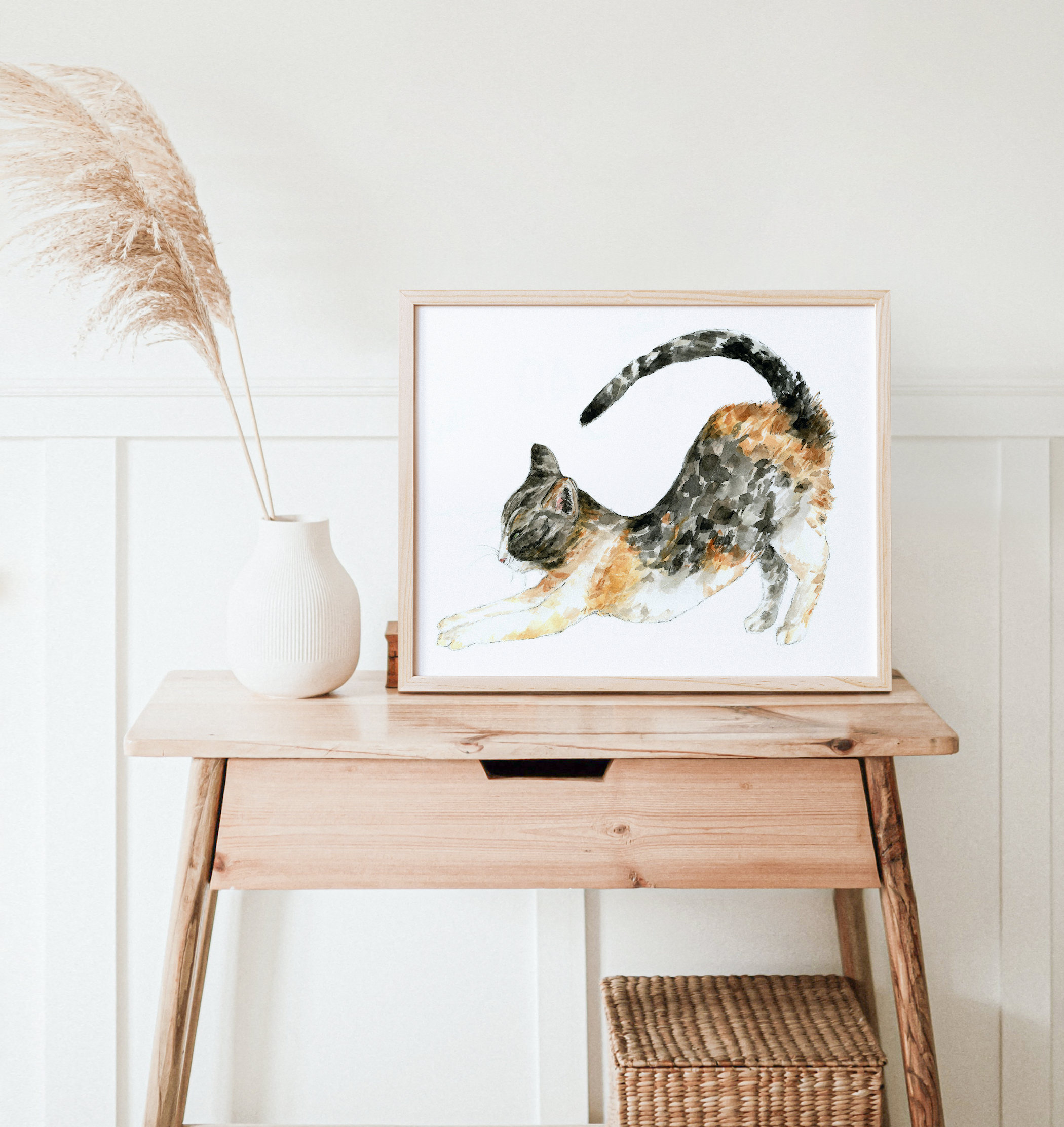 Cat Art Print Calico Cat Wall Decor Cat Wall Art Cat Lover - Etsy
