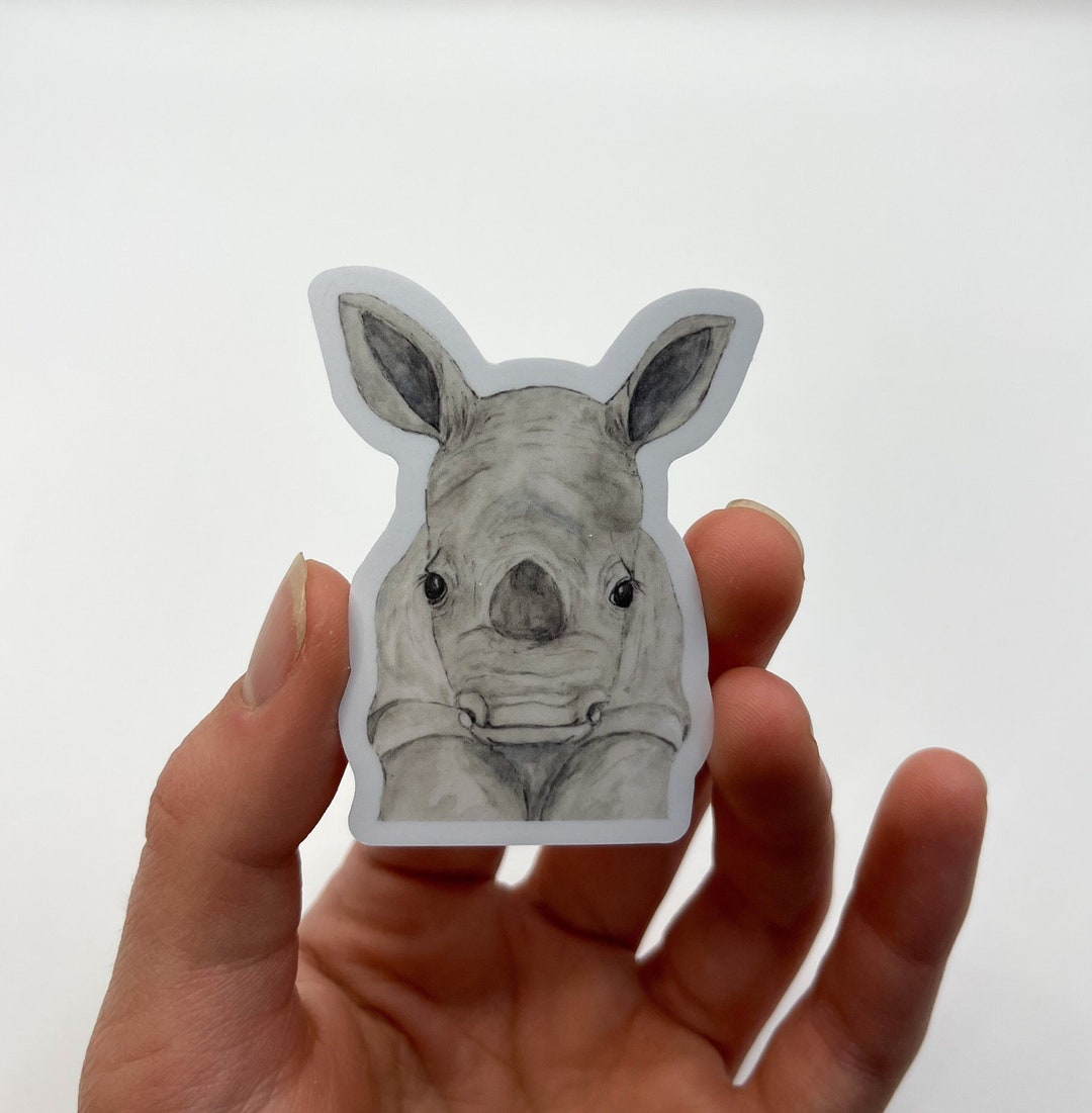 Rhino Vinyl Sticker, Rhino Decal, Safari Sticker, Waterproof Sticker ...