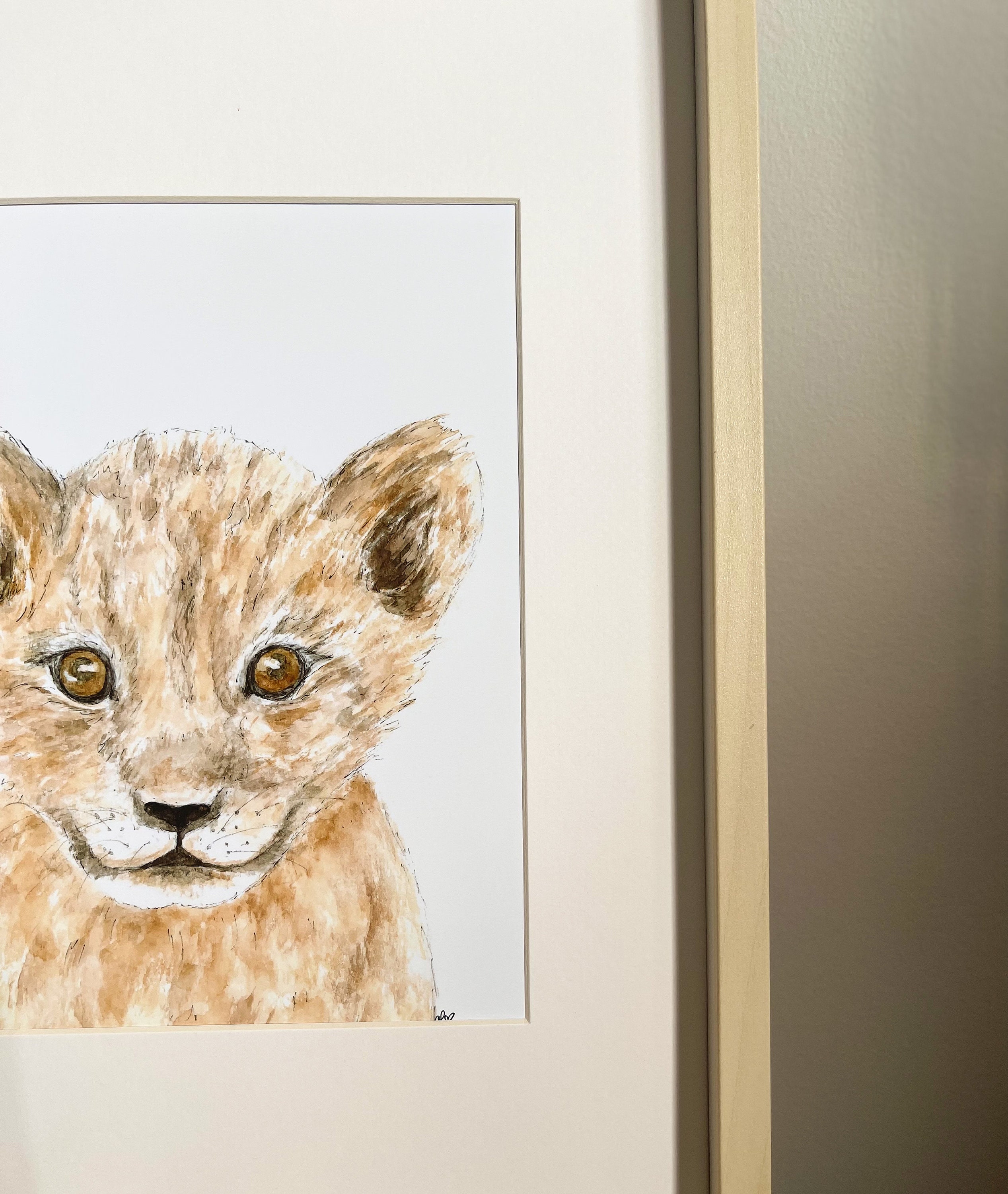 Baby Lion Art Print Safari Nursery Decor Baby Animal Wall - Etsy