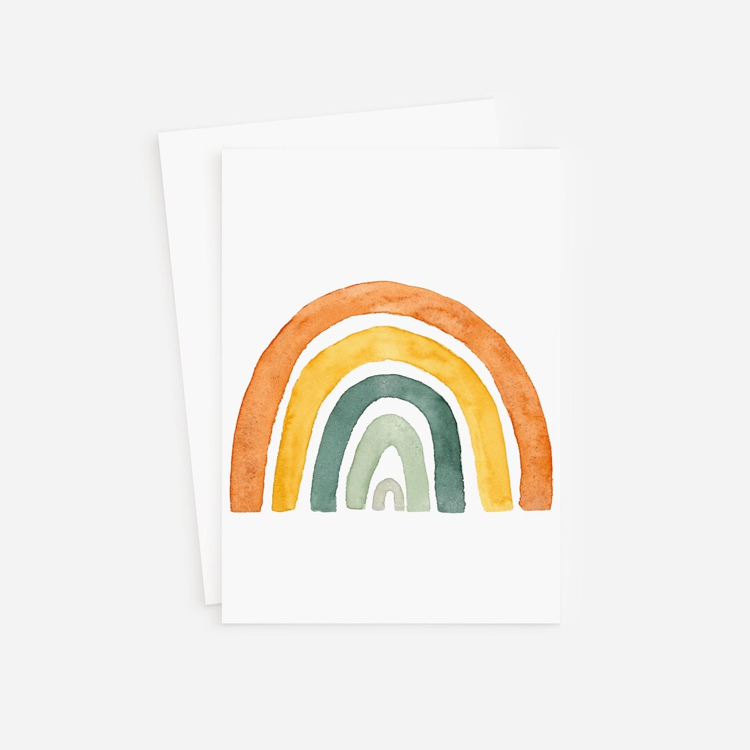 Rainbow Greeting Card, Rainbow Baby Card, Minimal Birthday Card, IVF ...