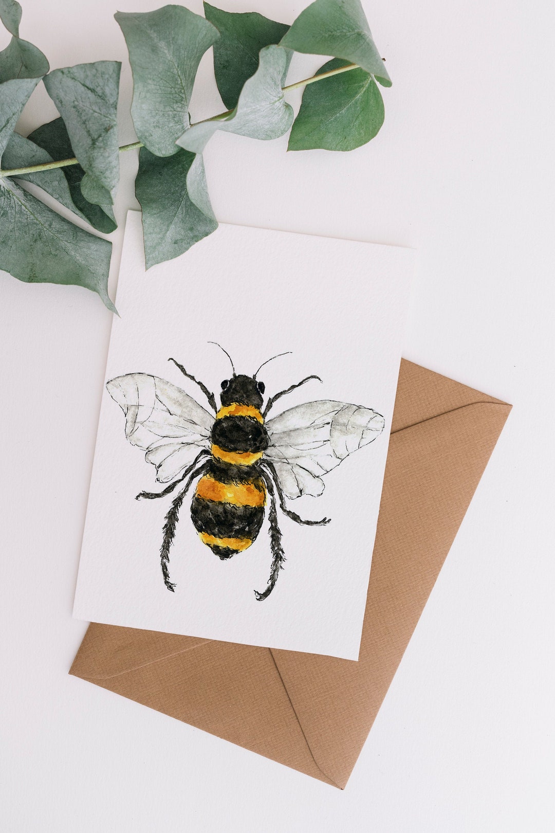 Bee Card / Bumble Bee Card / Greetings Card / Blank Inside / Wildlife ...