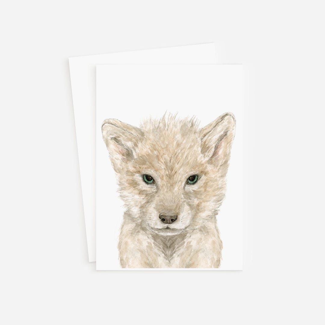 Wolf Greeting Card - Wolf Stationary - Wolf Artwork - Minimal Birthday ...