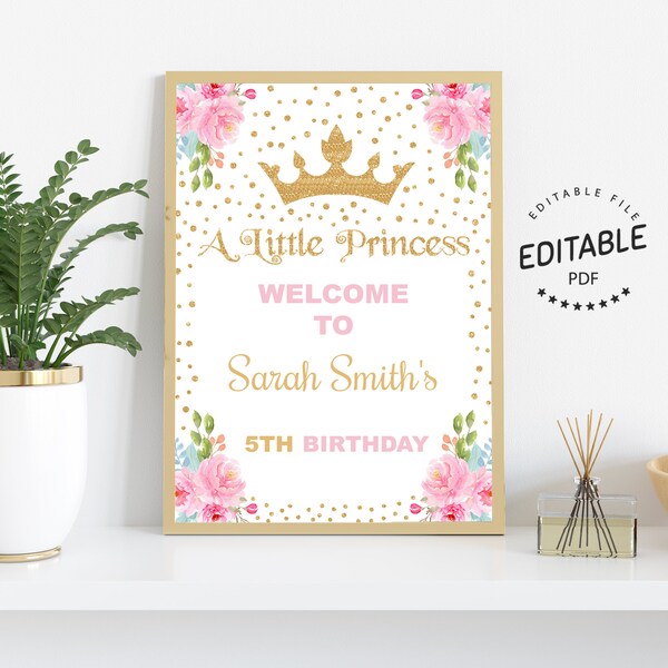Princess Party Sign - Etsy