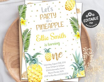 Party Like a Pineapple Invitation Save the Date/ DIGITAL - Etsy
