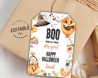 Happy Halloween Gift Tags / Halloween Tags With String / Hand - Etsy