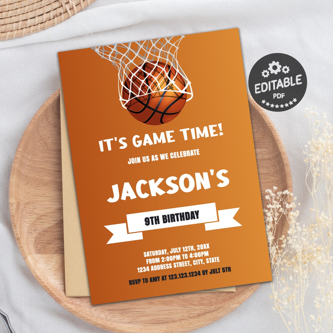Basketball Invitation Basketball Birthday Invitation Instant Download 