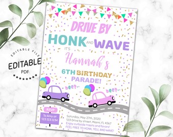 Drive by Birthday Invitation | Etsy