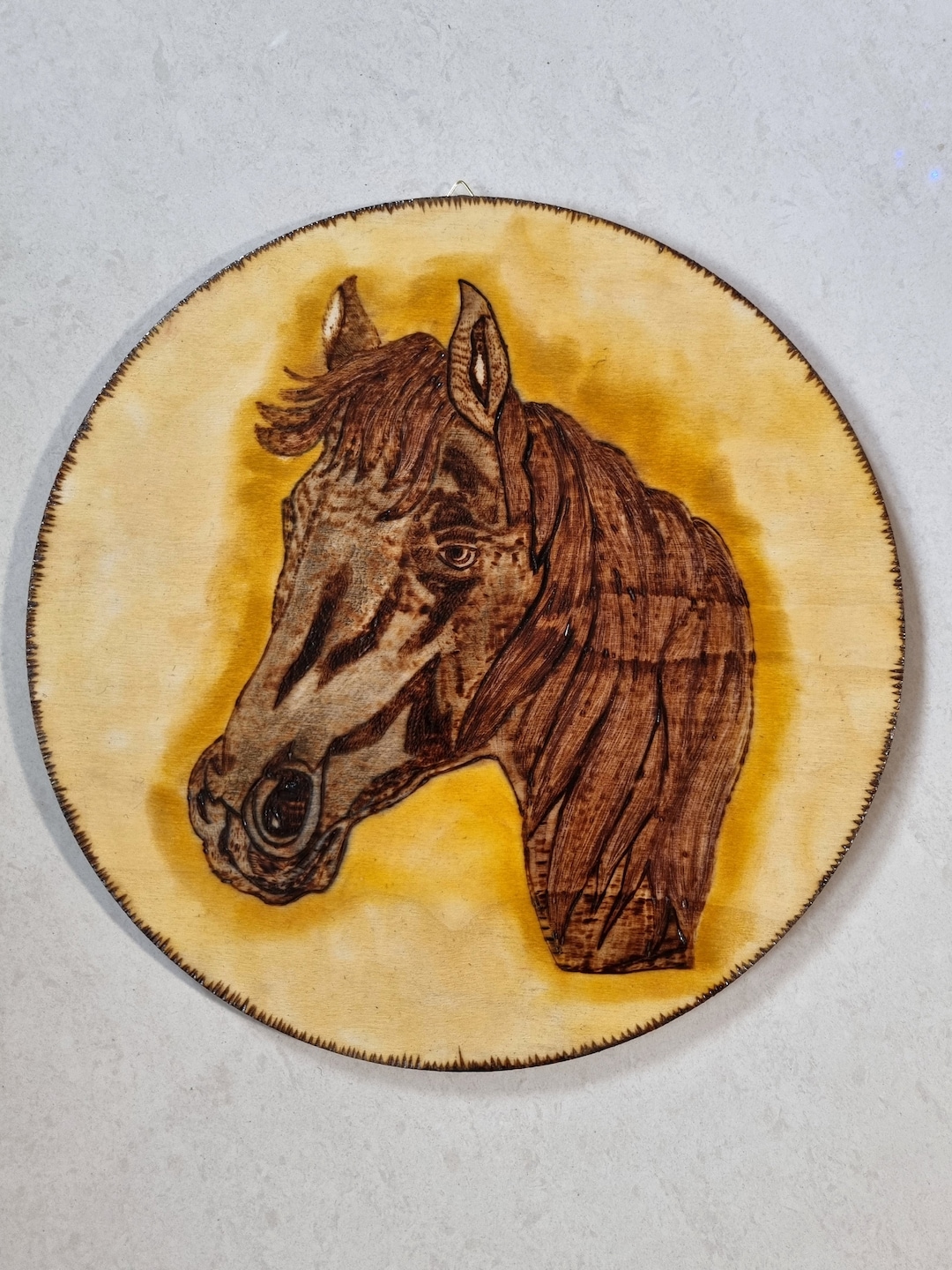 Beautiful Brown Pony Horses Head, Pyrography Original Art, Hand Painted ...