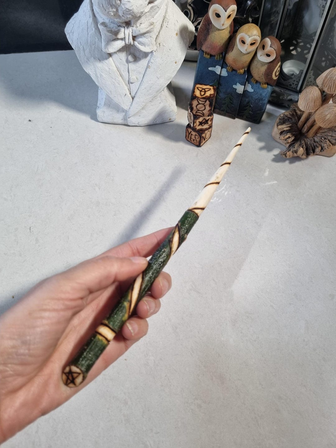 Magical Holly Wood Wand Tree Ogham Wand Pagan, Wiccan Druid Ritual Wand ...