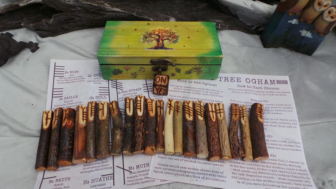 Celtic Ogham Staves Handmade Luxury, Set Tree Oracle Divination With ...