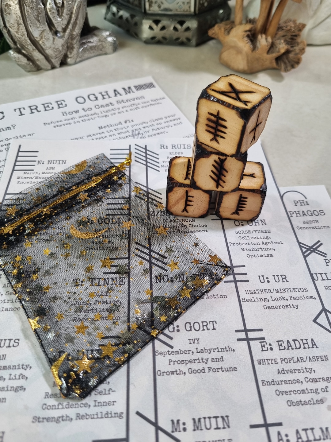 Ogham Divination Dice Set: Celtic Tree Magic, Fortune Telling - Etsy
