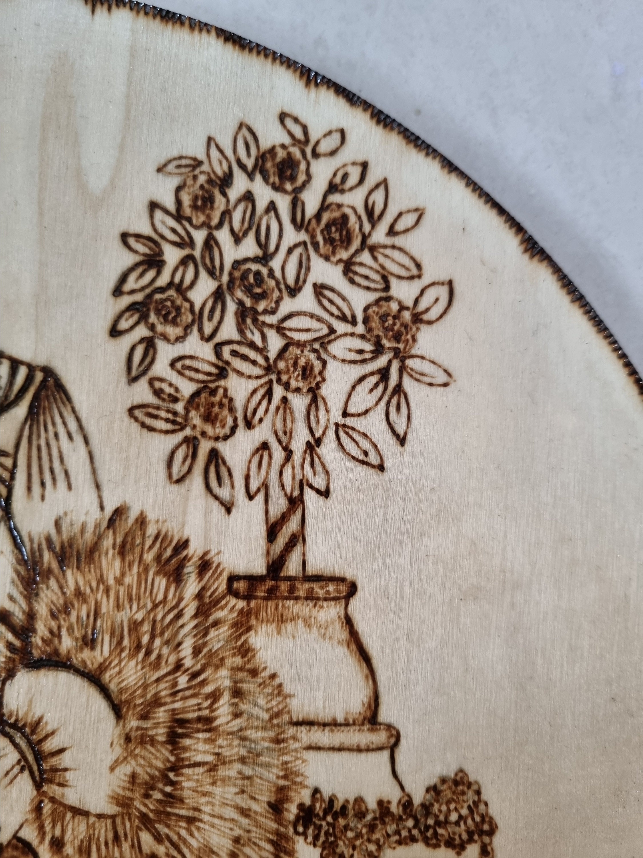 Beautiful Classical Lady Woman, Pyrography Original Art, Hand Painted ...