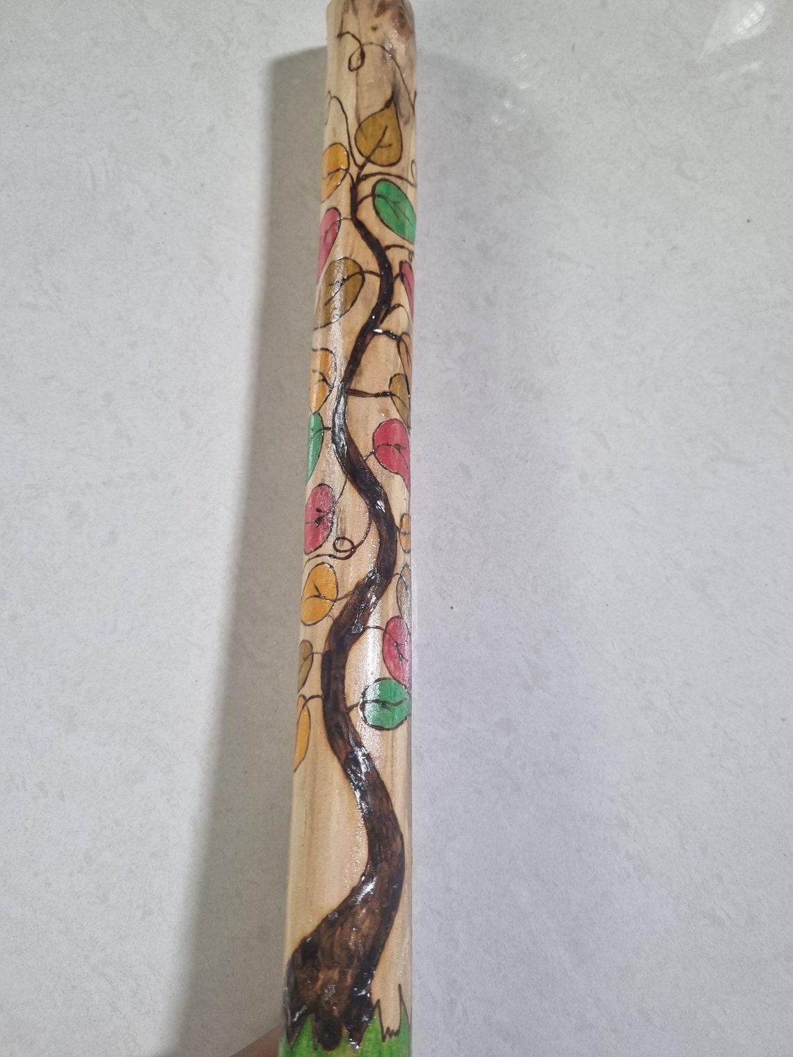 Tree Branch Hand Painted Talking Stick, Healing, Opening Up, Group or ...