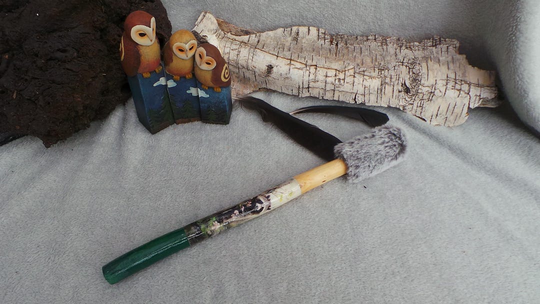 Handmade Pine Drum Beater: Faux Fur Head, Raccoon Spirit Animal - Etsy UK