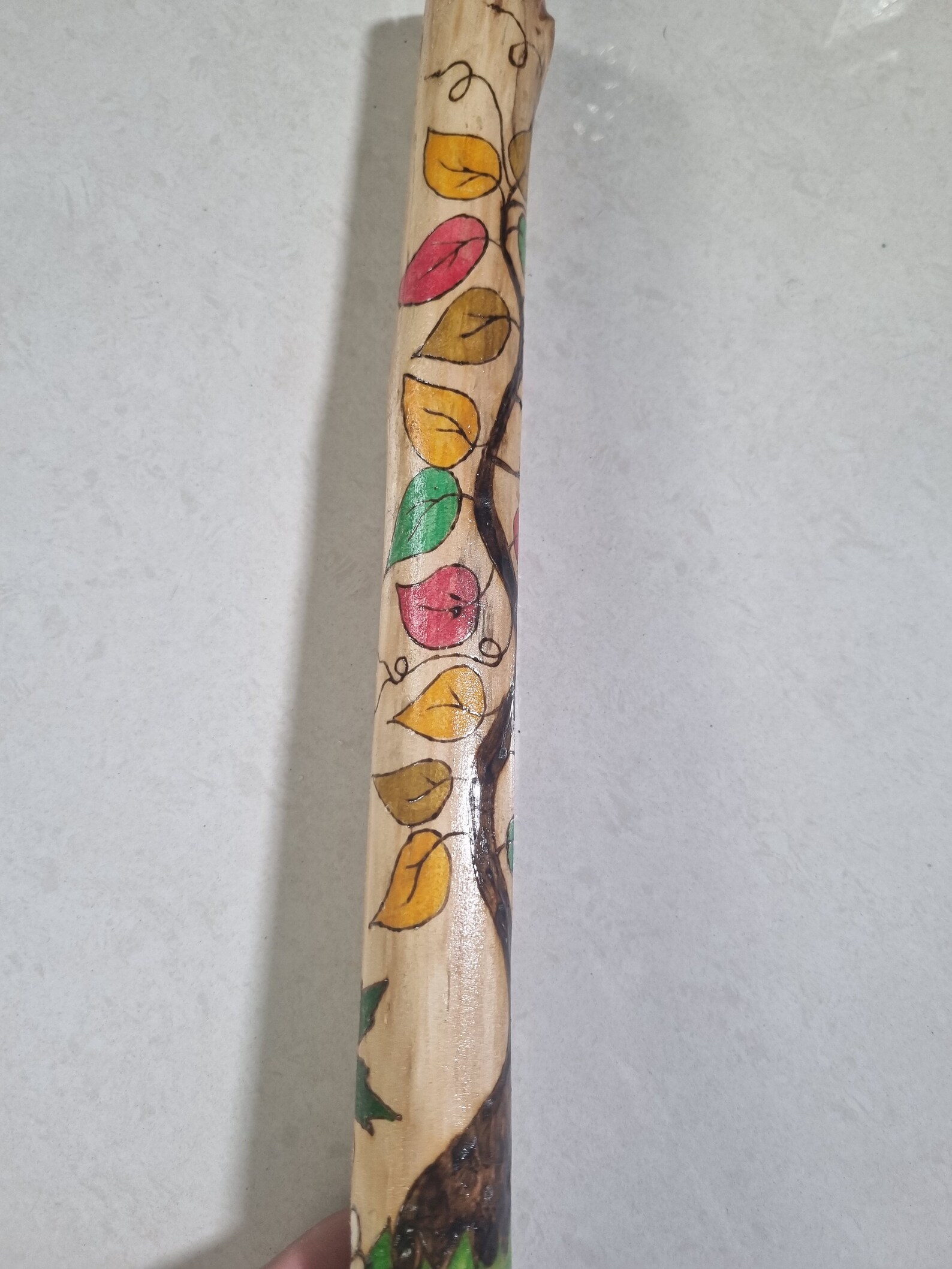 Tree Branch Hand Painted Talking Stick, Healing, Opening Up, Group or ...