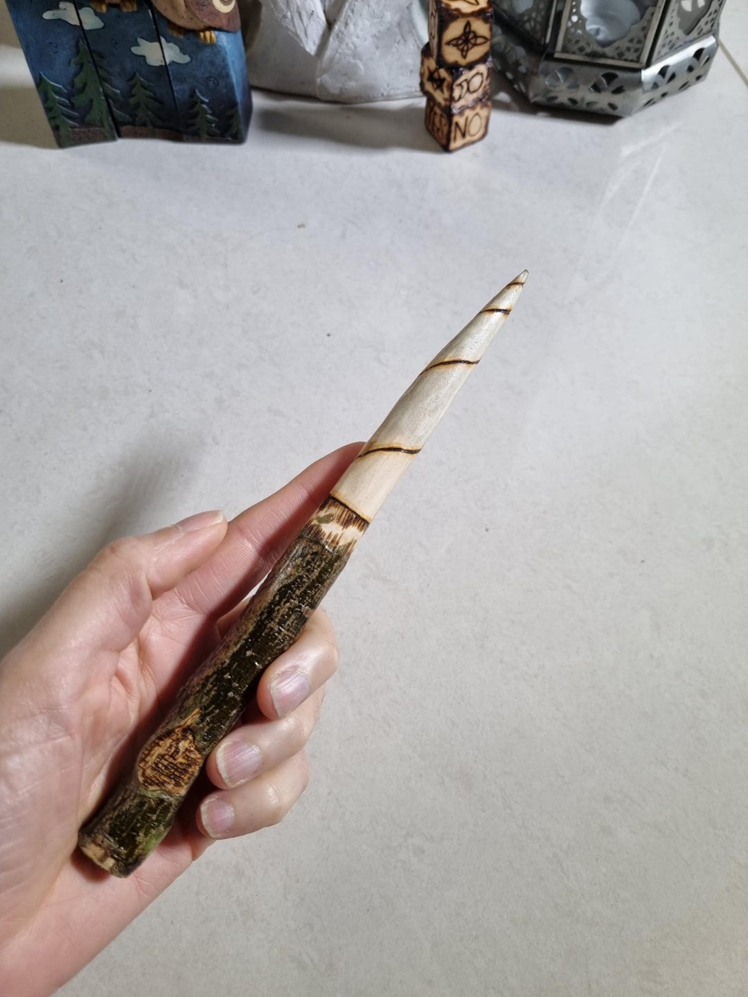 Magical Holly Wood Wand Tree Ogham Wand Pagan, Wiccan Druid Ritual Wand ...