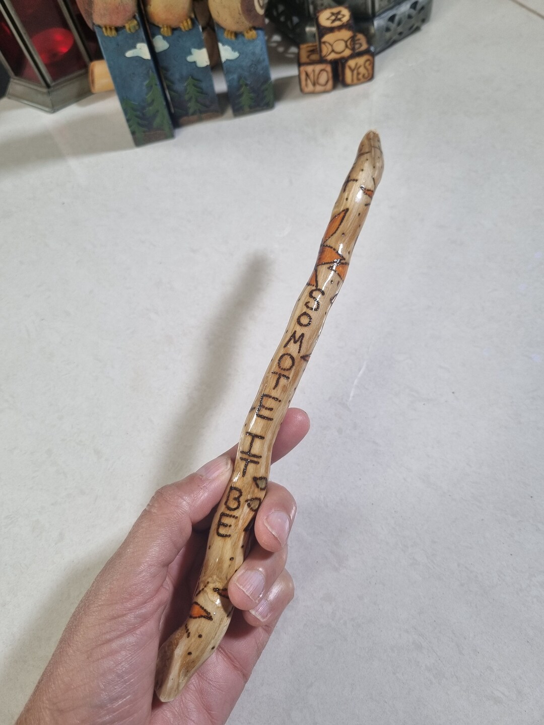 Magical Ivy Tree Ogham Wand Pagan, Wiccan Druid Ritual Wand Alter Magic ...