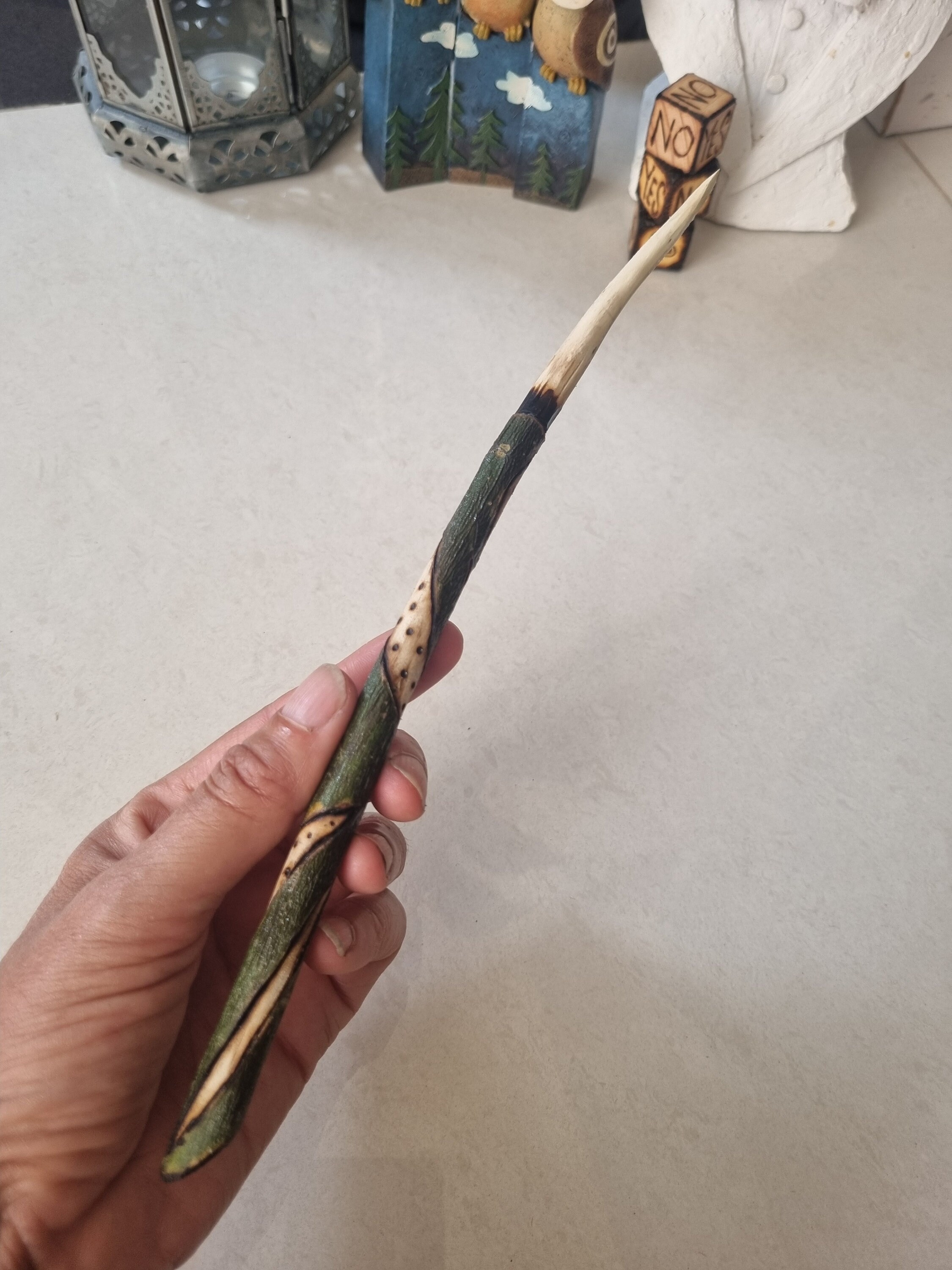 Magical Holly Wood Wand Tree Ogham Wand Pagan, Wiccan Druid Ritual Wand ...