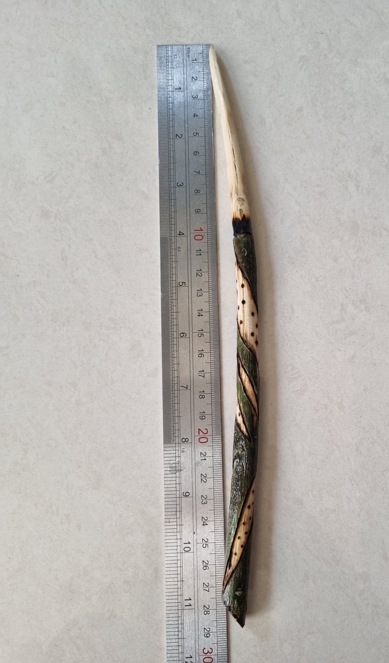 Magical Holly Wood Wand Tree Ogham Wand Pagan, Wiccan Druid Ritual Wand ...