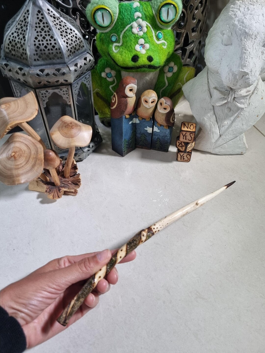 Magical Holly Wood Wand Tree Ogham Wand Pagan, Wiccan Druid Ritual Wand ...