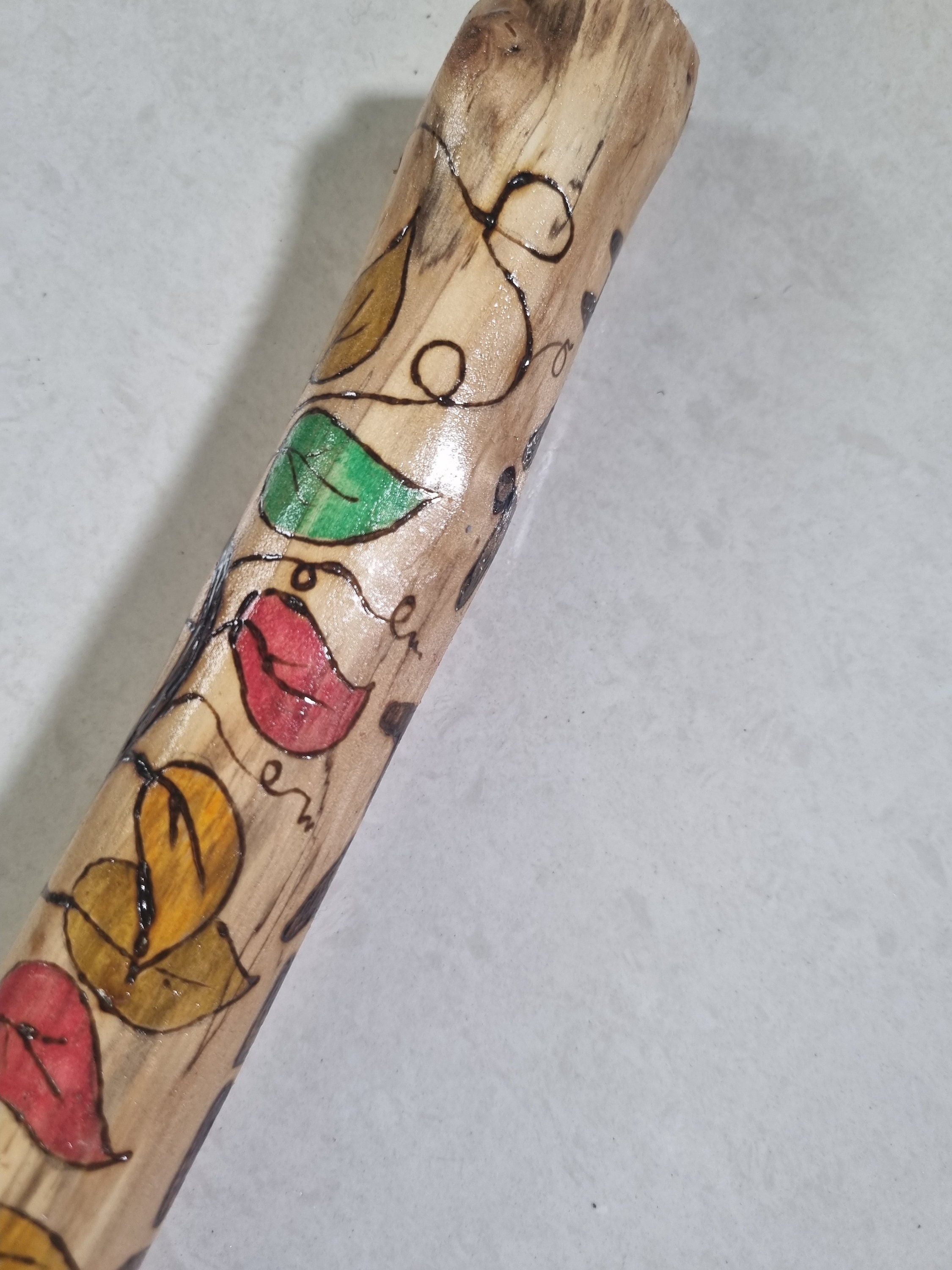Tree Branch Hand Painted Talking Stick, Healing, Opening Up, Group or ...