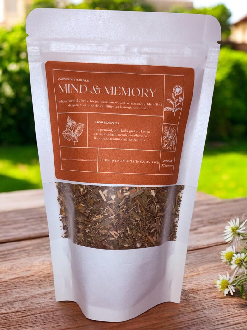 Mind & Memory Herbal Tea | Brain Support for Focus - Etsy