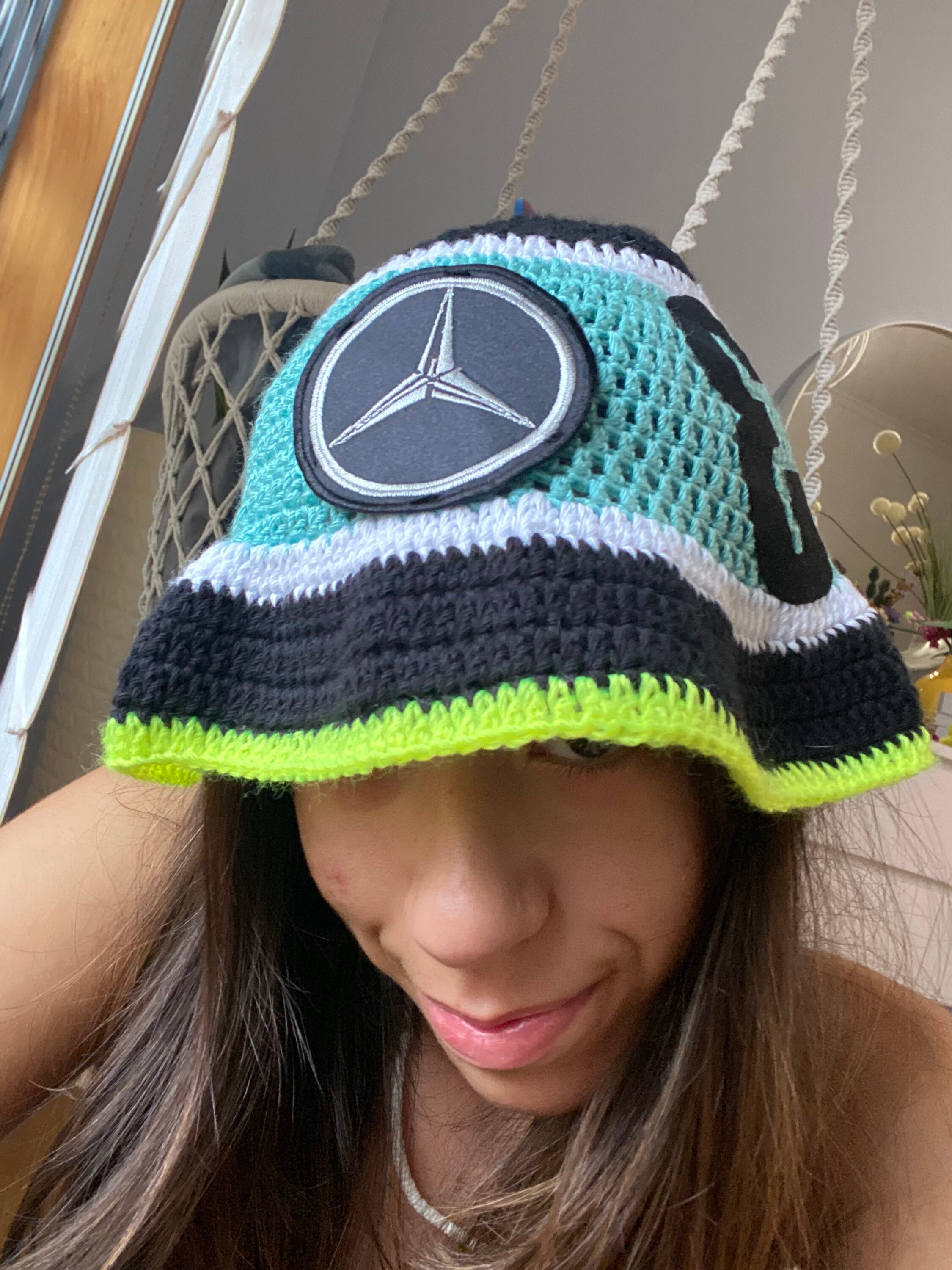 Mercedes AMG-F1 Crochet Bucket Hat - Etsy