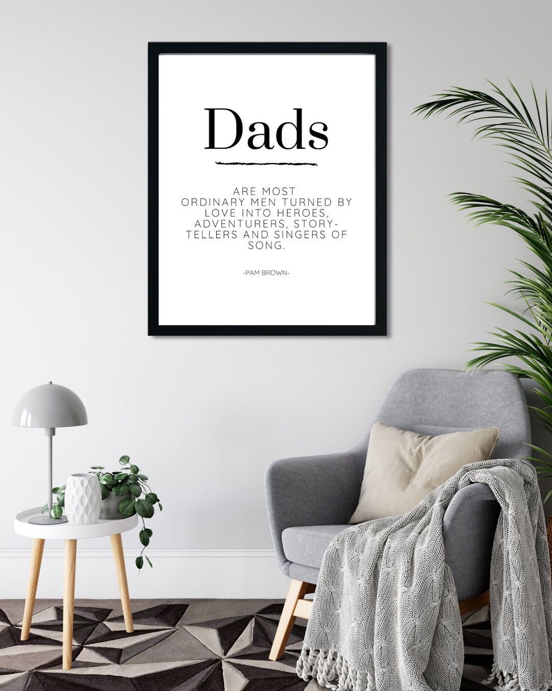 Dads Are Ordinary Men Quote Wall Art Printable Father's Day Gift for ...