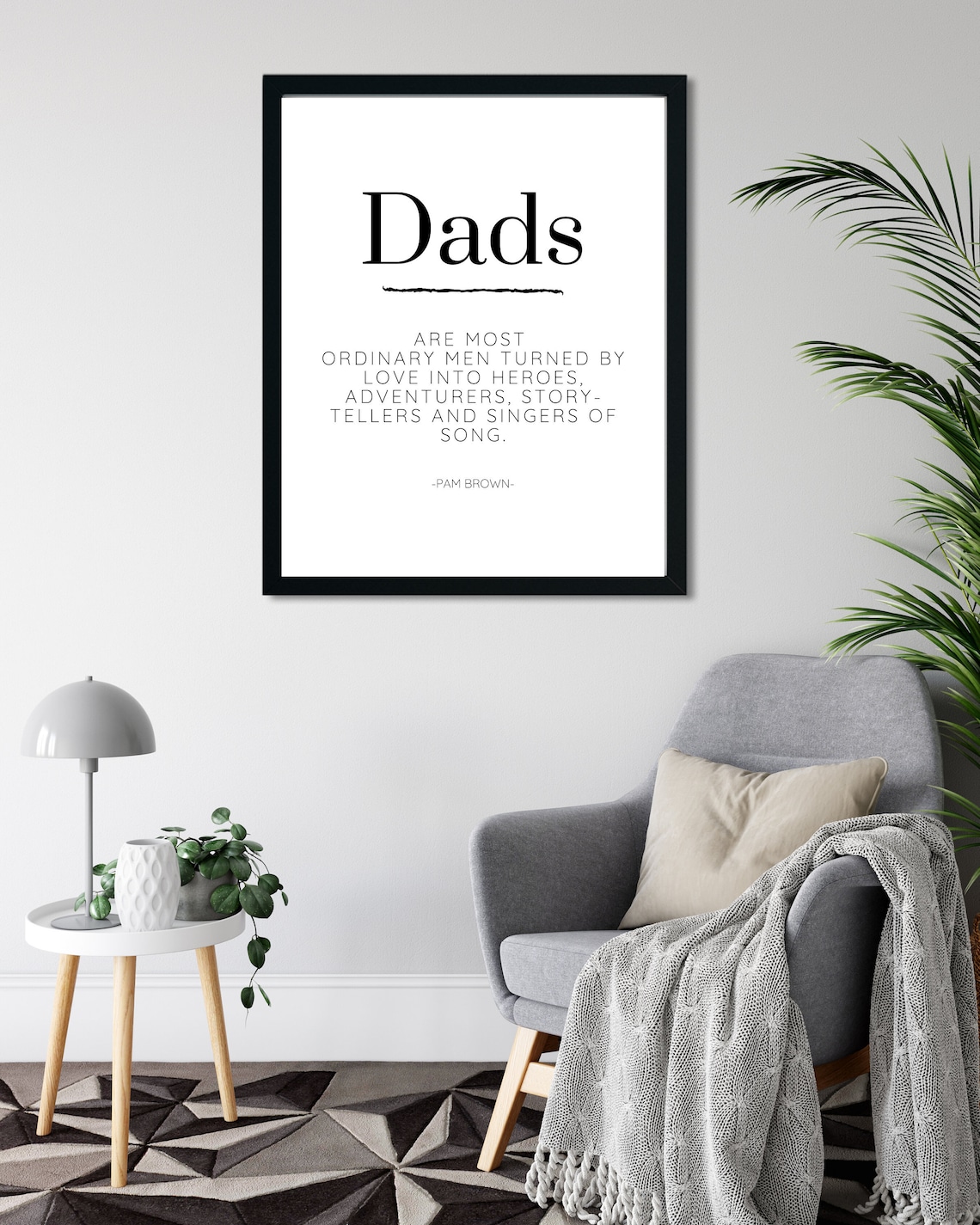 Dads Are Ordinary Men Quote Wall Art Printable Father's Day Gift for ...