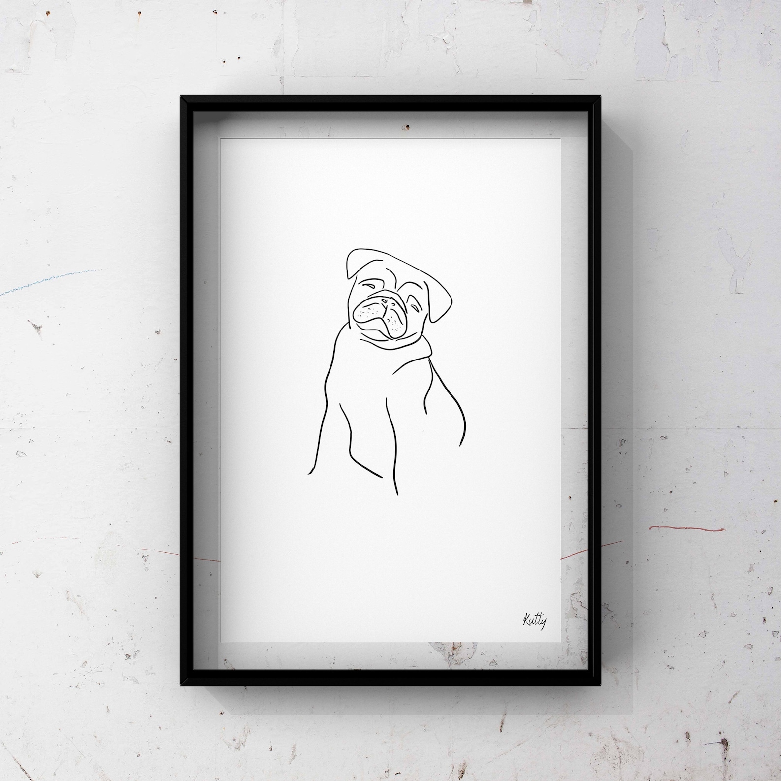 CUSTOM DOG & PET Portrait Fine Line Dog Custom Pet Drawings Pet ...