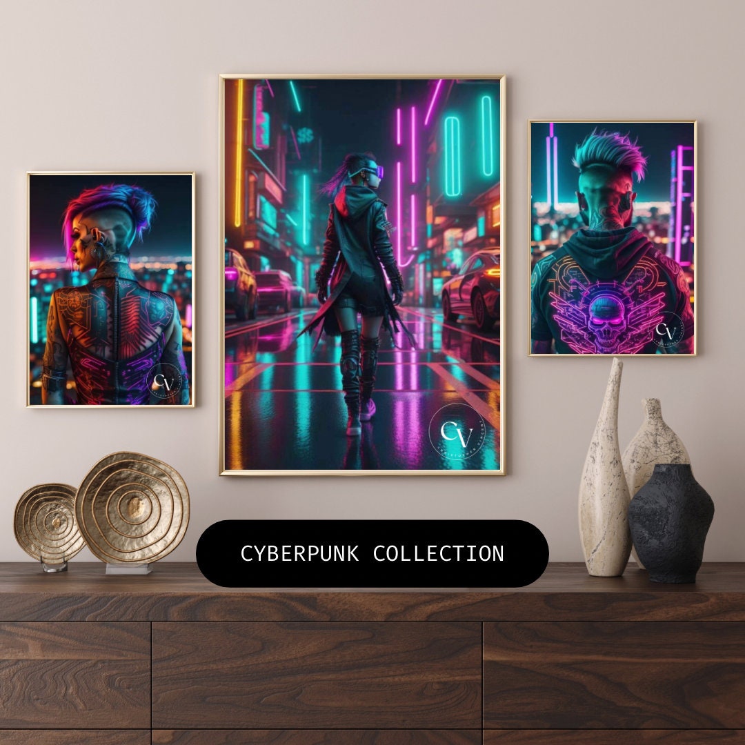 CYBERPUNK CITY Futuristic Poster Sci-fi Wall Art Ai Art - Etsy