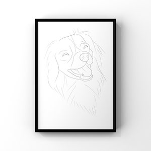 CUSTOM DOG & PET Portrait | Fine Line Dog | Custom Pet Drawings| Pet ...